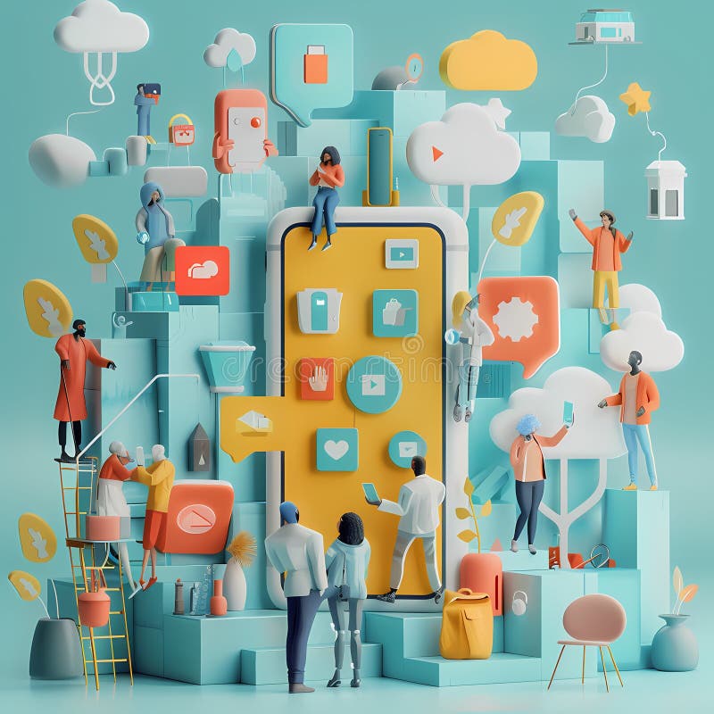 Innovative Tech Gathering Illustration Stock Illustration ...