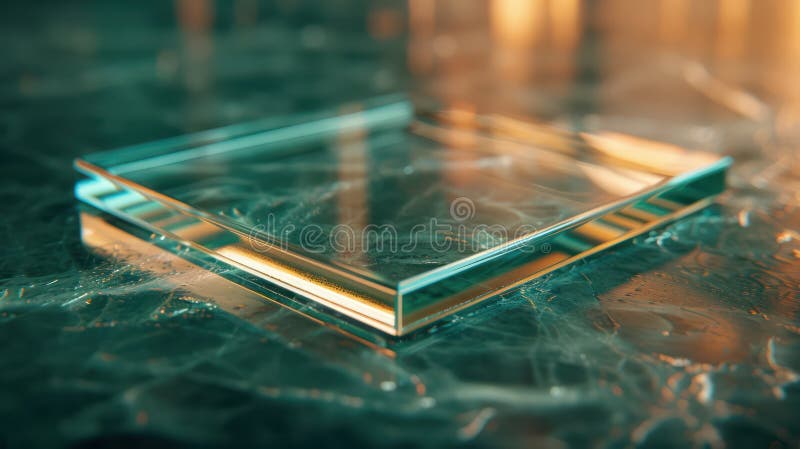 Sparkling Glass Surface a Close-up View of Polished Glass with ...