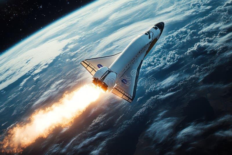 Space Shuttle Launch with Earth in Background - Symbolizing Exploration ...