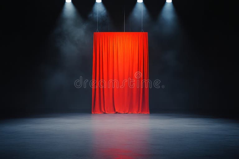 Theater Stage with Spotlight Illuminating Empty Stage for Opera ...