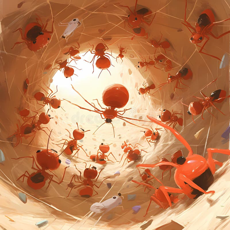 Exciting Ant Colony Dance Competition Stock Illustration - Illustration ...