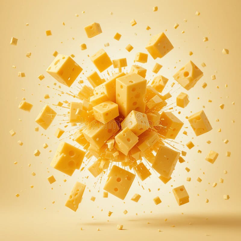 A Captivating Image of a Cheese Explosion Stock Illustration ...