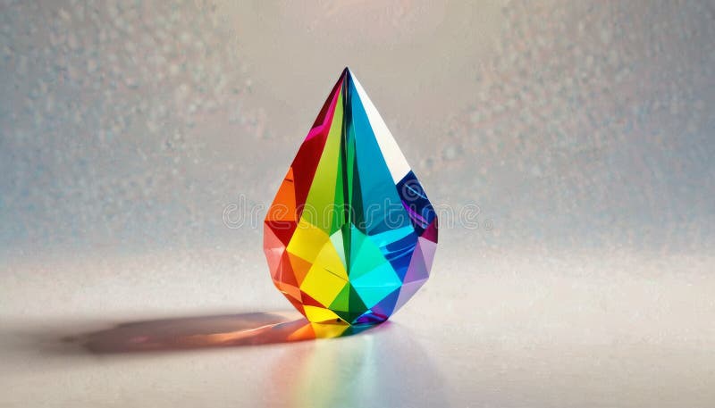 Colorful Crystal Teardrop with Rainbow Reflections Stock Photo - Image ...