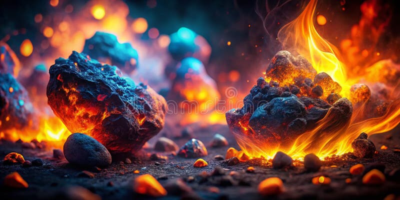 Hot Burning Coals. AI Render. Stock Illustration - Illustration of ...