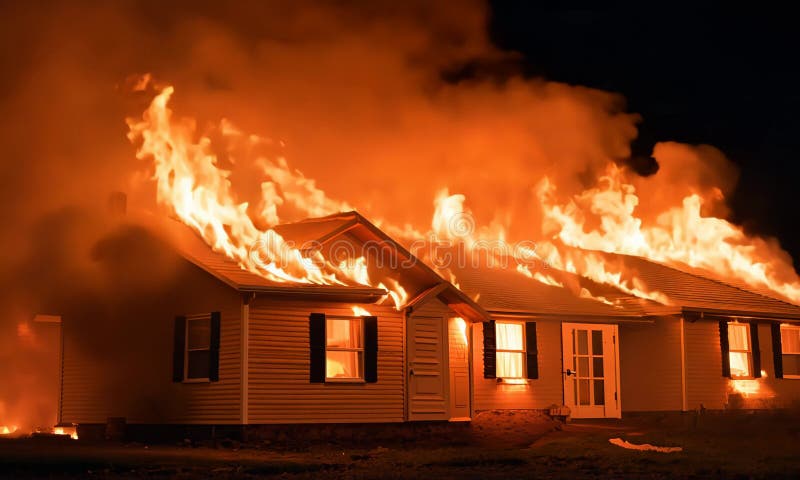 Fiery Inferno: Blazing House Engulfed in Flames Stock Footage - Video ...