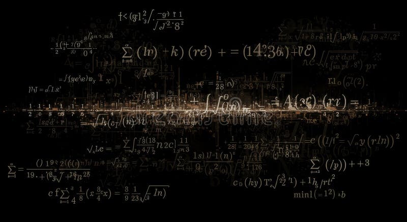 Abstract Cityscape with Mathematical Formulas Background Stock ...