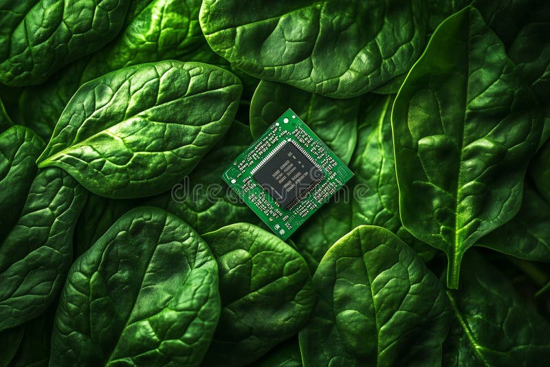 Green Technology and Nature Fusion Stock Illustration - Illustration of ...