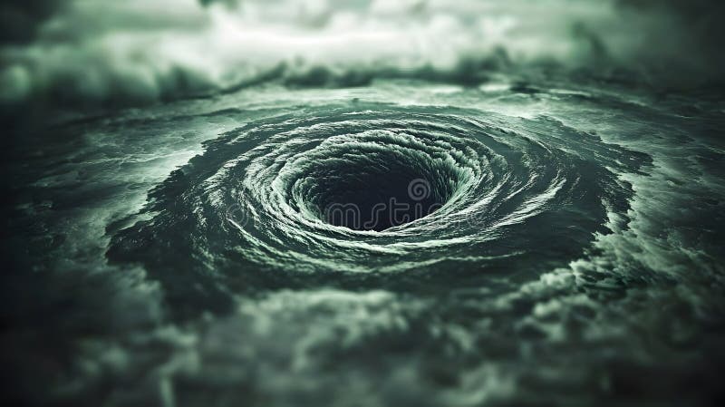Dramatic Ocean Vortex Powerful Maelstrom Dark Whirlpool Stormy Sea ...
