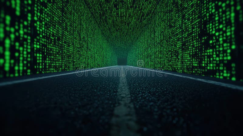 Digital Highway Road To Innovation Technology Data Future Code Binary ...