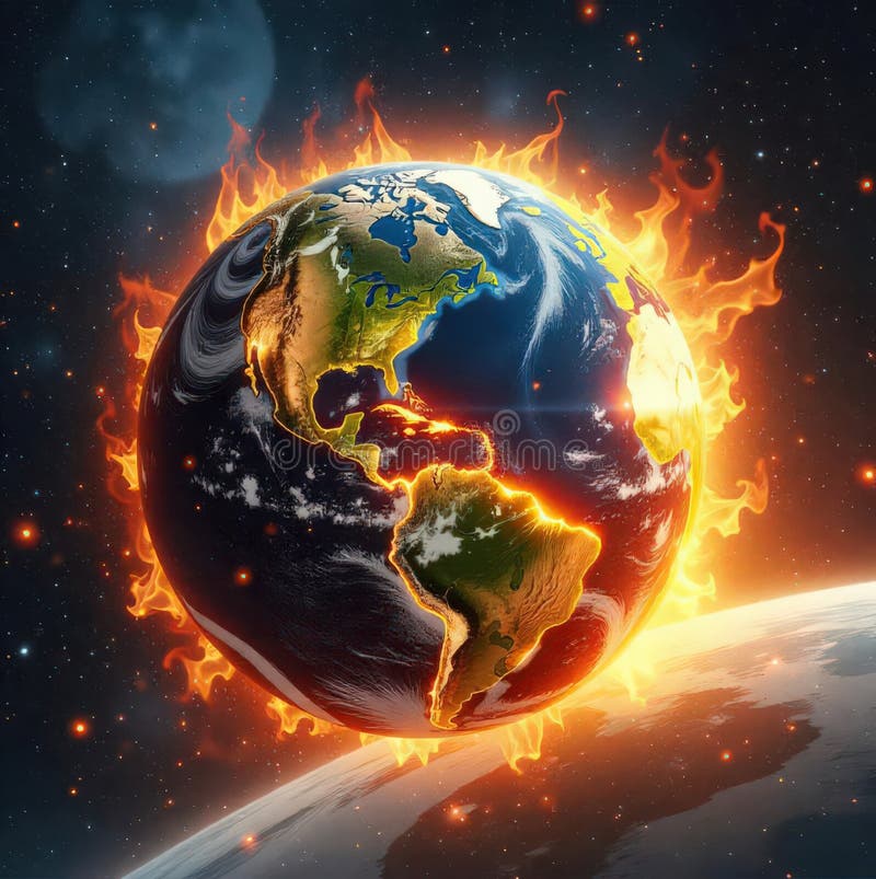 Earth Consumed by Infernal Flames: a Dramatic Visual of Global ...
