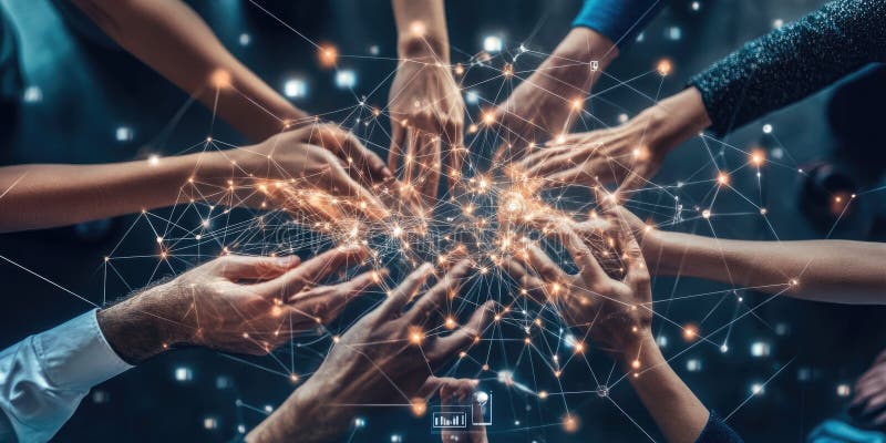 Connected Minds: AI Collaboration Stock Illustration - Illustration of success, collaboration ...