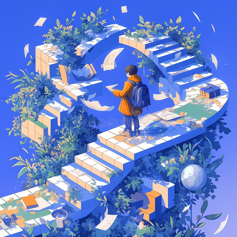 The Pursuit of Knowledge Knows No Bounds Stock Illustration ...