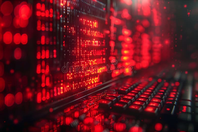 Digital Code Matrix on Computer Hardware Stock Photo - Image of ...