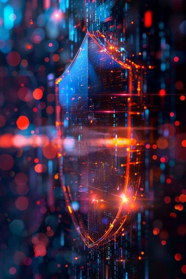 A Captivating Image of a Digital Firewall Blocking a Stream of Data ...