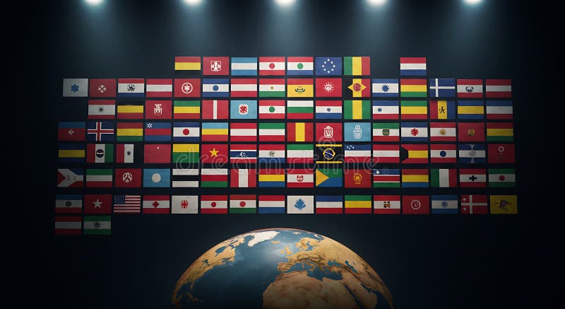 Global Unity: a World of Nations Stock Illustration - Illustration of ...