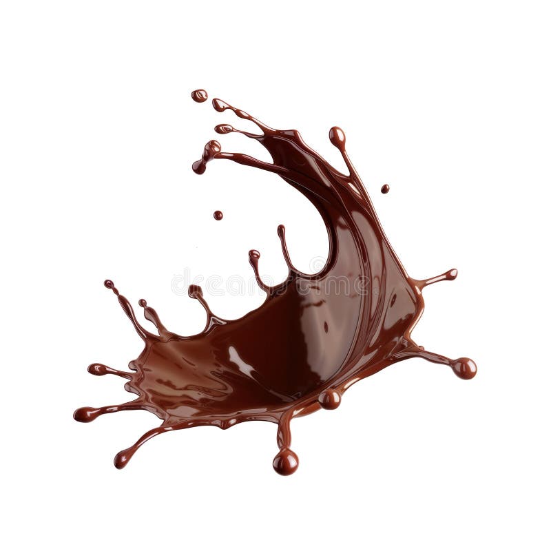 Dynamic Splash of Liquid Chocolate on a White Background Stock Image ...