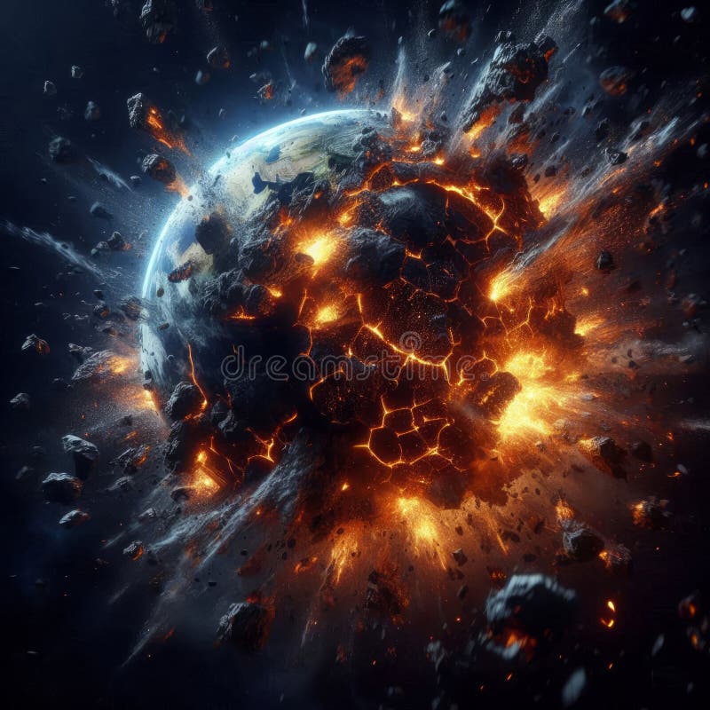 Dramatic Artificial Intelligence Depiction of Earth S Destruction Stock ...