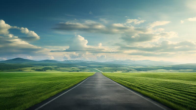 Captivating Image of Embedded on a Long Road Symbolizing Endless ...