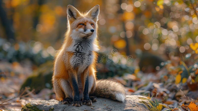 Cheeky Red Fox Stretches in Wild Habitat - Funny Animal Concept Stock ...