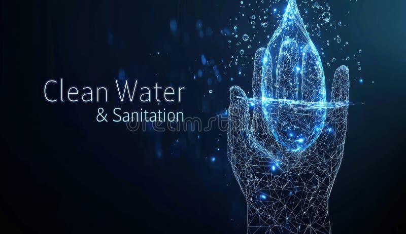 Innovative Digital Water Drop Symbolizing Clean Water and Sanitation Stock Photo - Image of ...