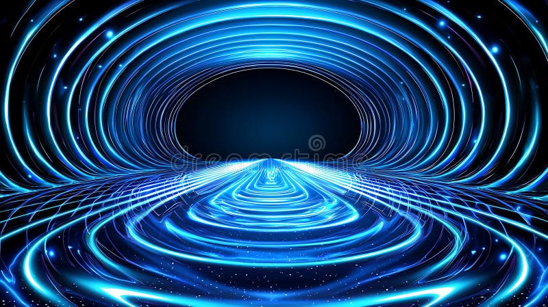 Dynamic Stage with Vibrant Light Effects Stock Illustration ...