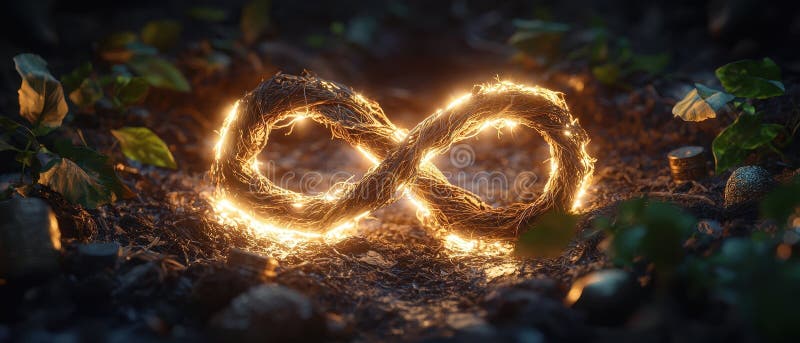 Glowing Infinity Symbol Made of Intertwined Roots Stock Photo - Image ...