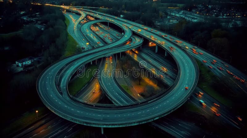 Aerial View of a Stunning Highway Interchange. this Image Showcases the ...