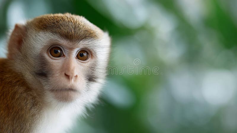 A Close-up of a Curious Monkey with Bright Eyes Gazing into the ...