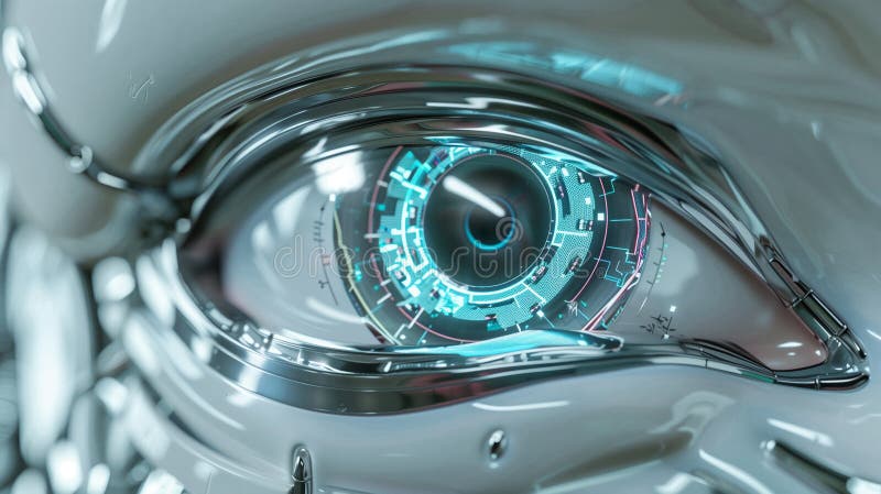 Luminous Robot Eye: a Vision of Bright Technology Stock Image - Image ...