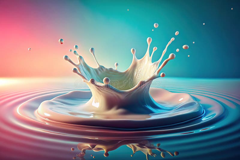 Minimalist Milk Puddle Design a Modern Abstract Background with Copy ...
