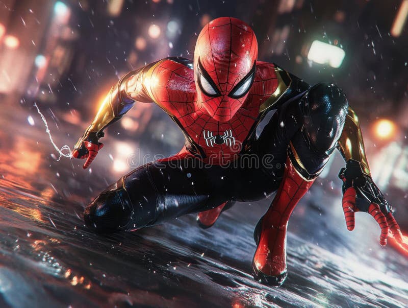 Epic Spider-Man Adventure. Dynamic Spider-Man Action Poses with ...