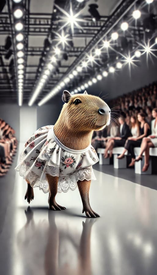 Capybara Models Floral Dress on Runway, Stealing the Show Instantly ...