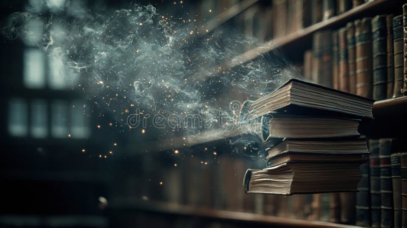 Exploring the Wonders of the Unknown: a Stack of Books Infused with ...