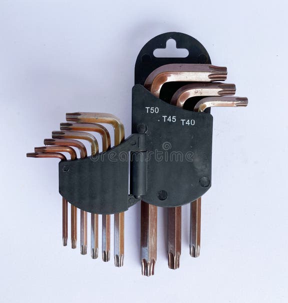 Set of L Keys Tools White Background Stock Image - Image of science ...