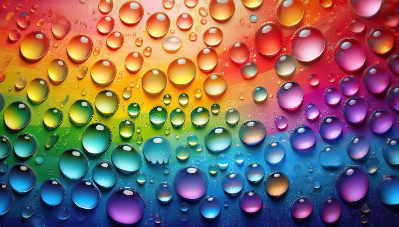 Stunningly Realistic Water Droplets Cascading Over a Vibrant Rainbow ...
