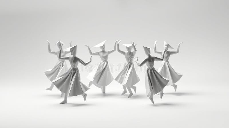 Elegant White Figures in Dynamic Dance Poses, Celebrating International ...