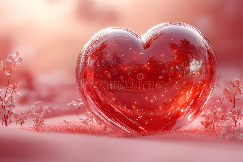 Romantic Red Crystal Heart Design for Valentine S Day and Love-Themed ...