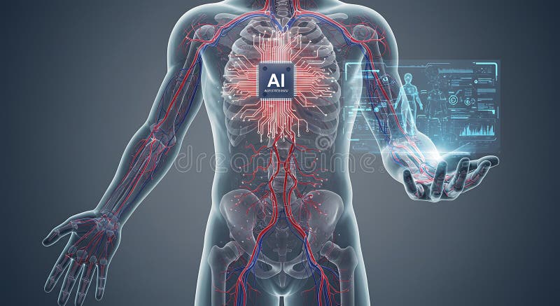 AI-Powered Human Body: a Futuristic Medical Visualization Stock ...