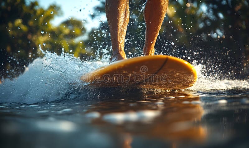 Golden Hour Surf stock illustration. Illustration of coastal - 386235035