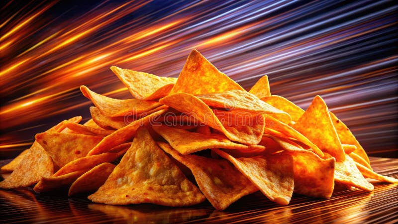 A Stunning Generative AI Image of a Stacked Doritos Pile Long Exposure ...