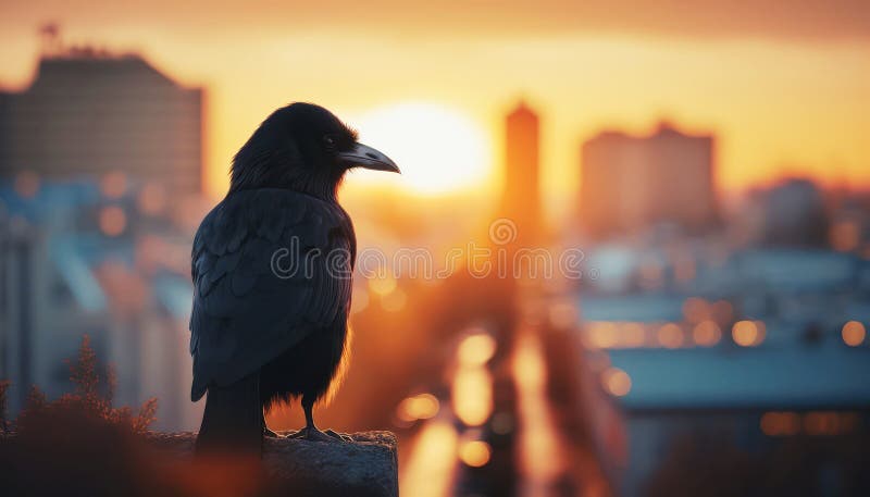 The King of the Skies: a Crow S Eye View of the City. Generative AI ...