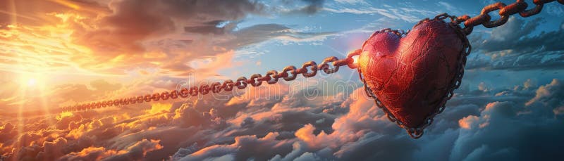 Captivating Image of a Heart Bound by Chains of Friendship Stock ...