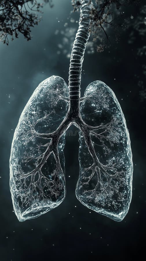 A Captivating Image of a Human Lung, Rendered. the Translucent Material ...