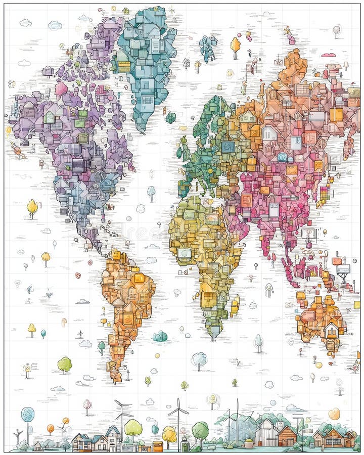 Exploring the World Map Featuring Renewable Energy Buildings and Their ...