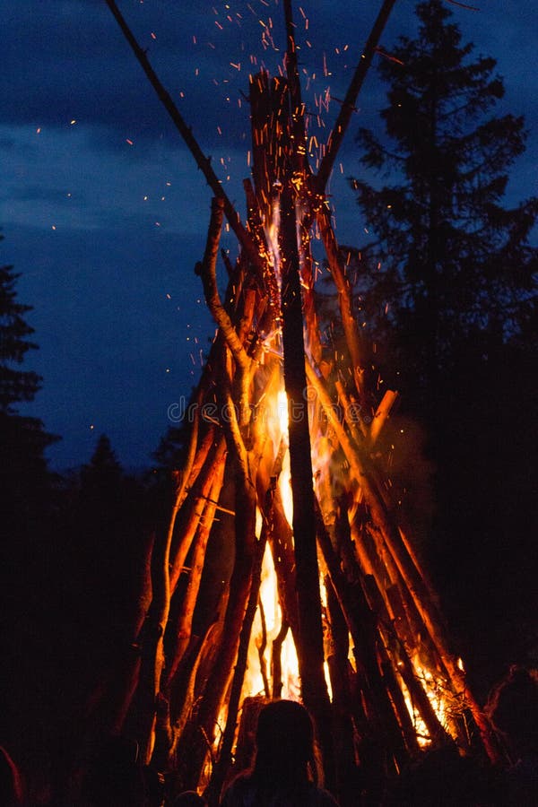 Kupala Night Celebration: Giant Conical Bonfire in the Carpathians ...