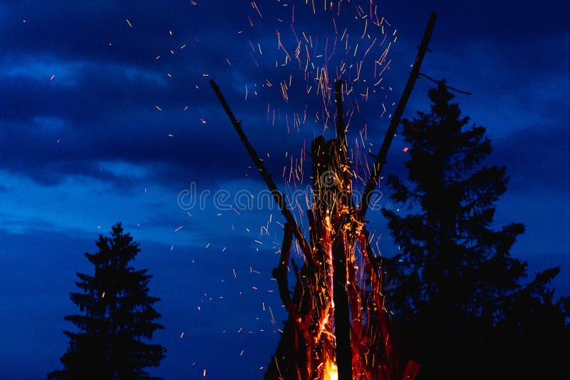 Kupala Night Celebration: Giant Conical Bonfire in the Carpathians ...