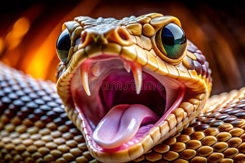 Serpents Open Jaw WaterDrenched Detail a WormsEye Perspective on ...