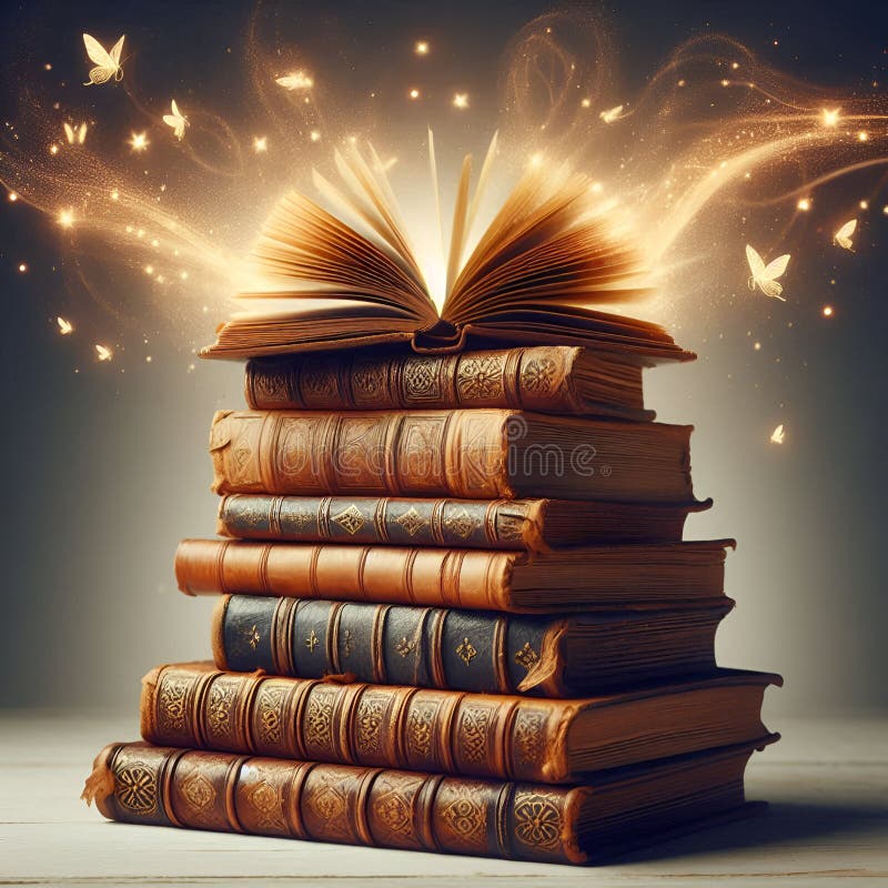 Ancient Wisdom: an Open Book among Scriptures, Generative AI. Stock ...