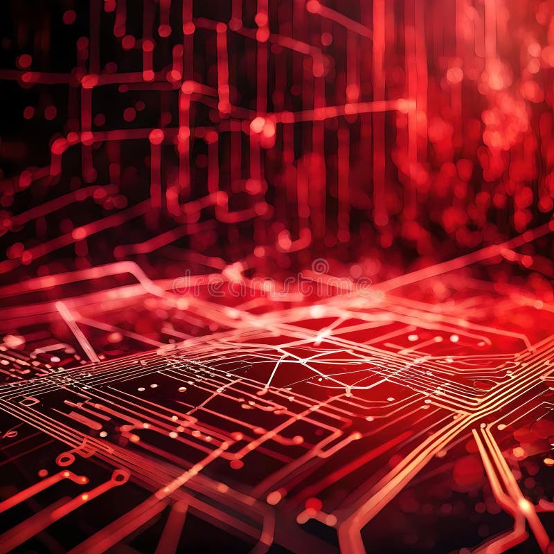 Red Radiance: Dazzling Circuitry Stock Illustration - Illustration of ...