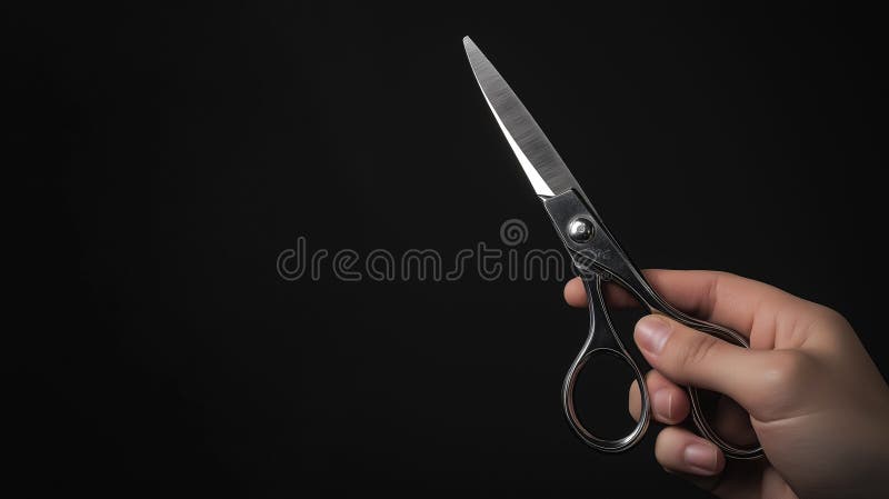 Close-up of a Person S Hand Holding an Elegant Pair of Open Silver ...